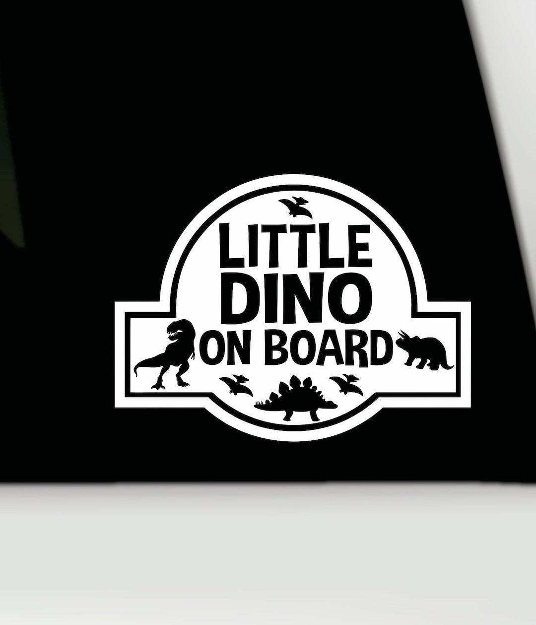 Little Dino on Board Bumper Sticker | on Board Car Decal | Dinosaur on ...
