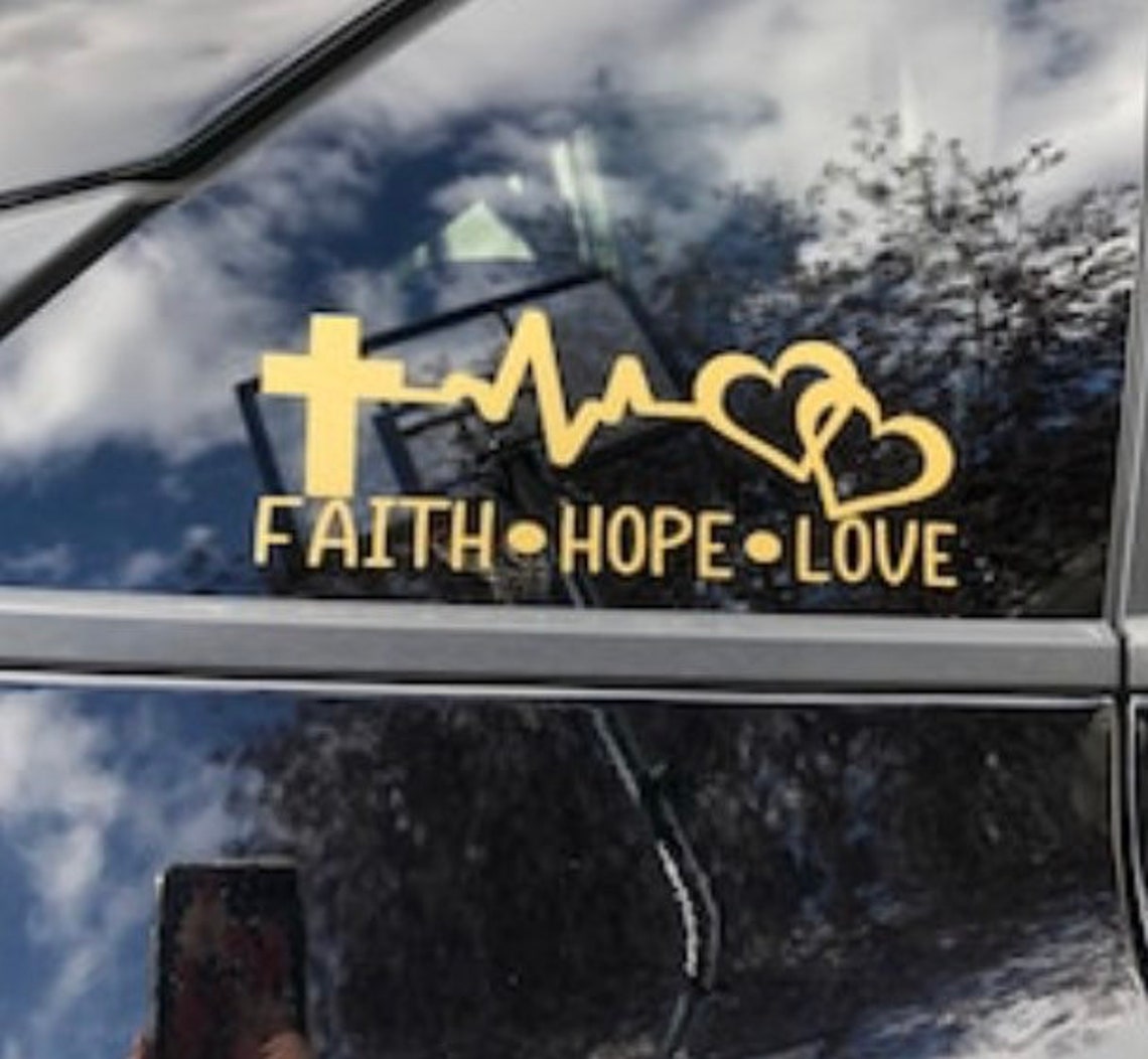 Faith Hope Love Bumper Sticker | Christian Bumper Stickers | Faith Car ...