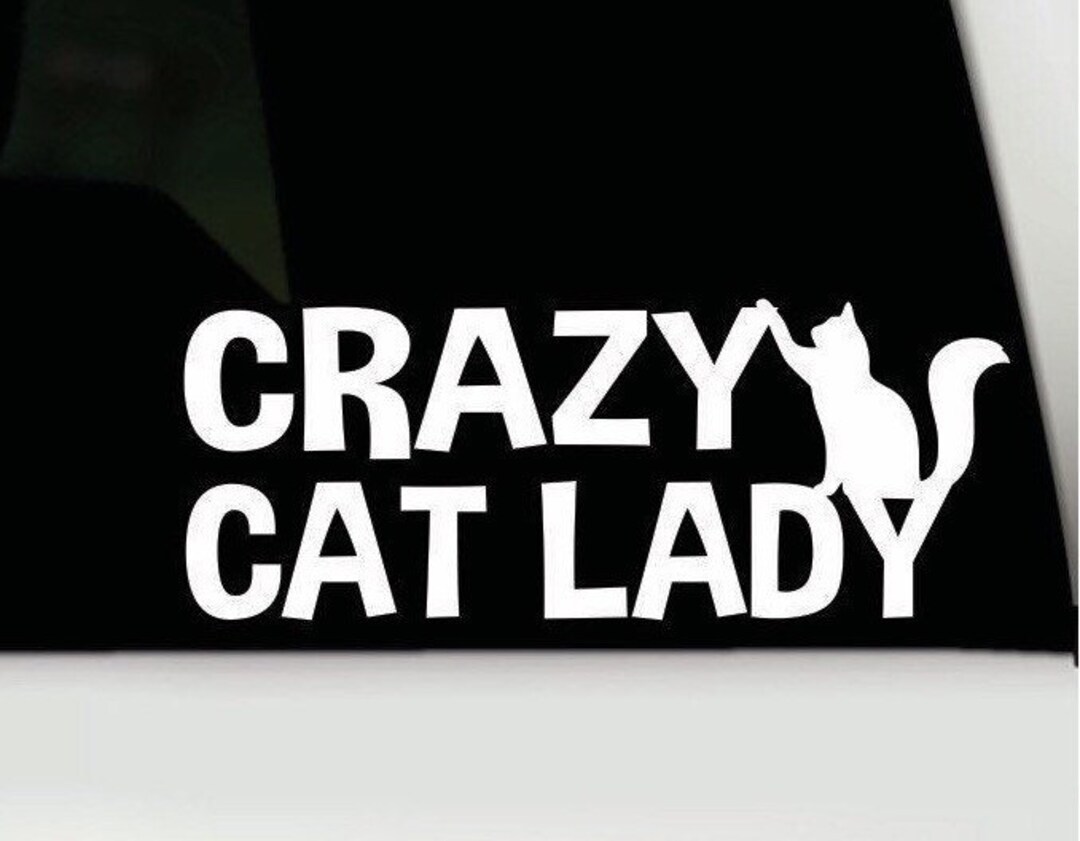Funny Cat Decal | Crazy Cat Lady Car Truck Window Sticker Decal | Crazy ...