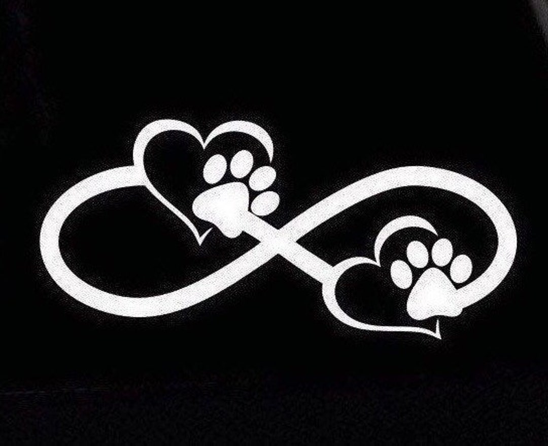 Infinity Paw Print Vinyl Sticker | Paw Print Bumper Sticker | Paw ...
