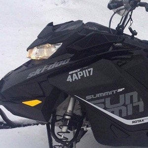 Snowmobile Registration Set Custom Number Decals | Custom Snowmachine ...