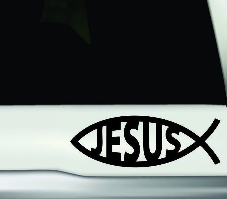 Jesus Bumper Sticker | Jesus Symbol Car Decal | Jesus Vinyl Sticker ...