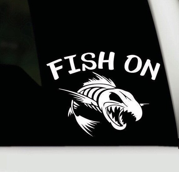 Fish on Vinyl Decal Fish on Vinyl Sticker Fishing Bumper | Etsy