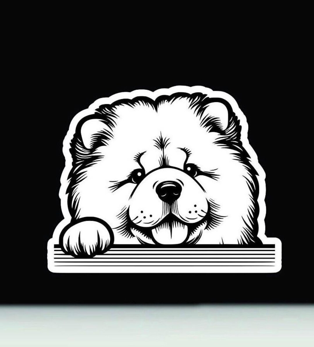 Chow Chow Peeking Vinyl Sticker | Chow Chow Dog Bumper Sticker | Chow ...