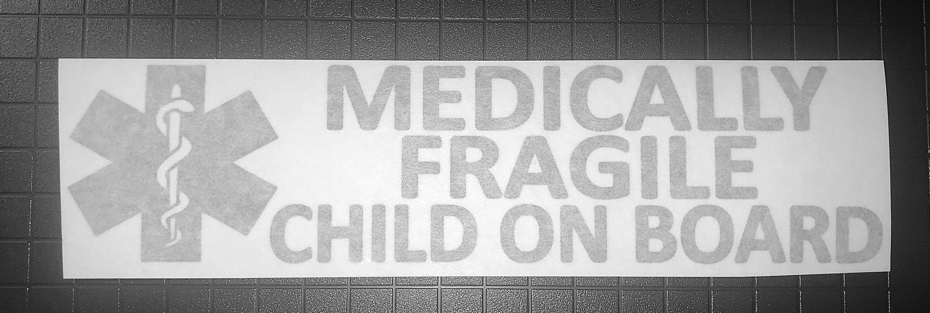 Medical alert bumper sticker medically fragile child on | Etsy