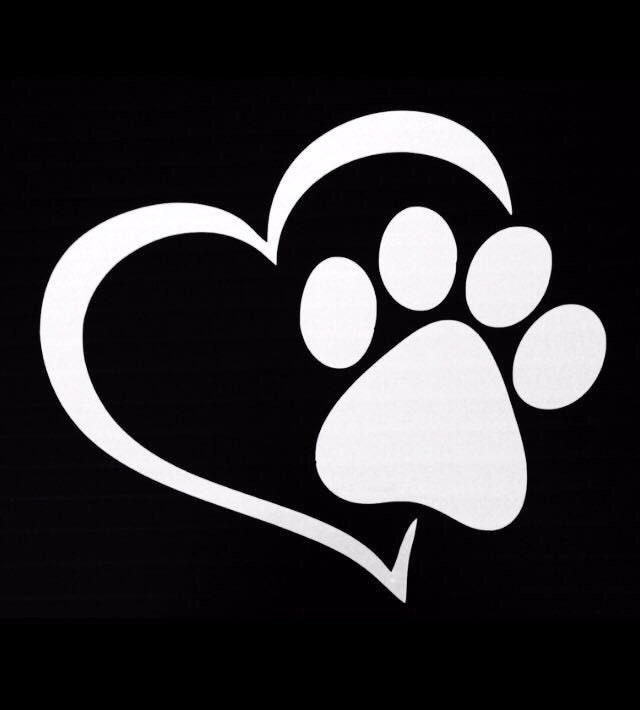 Heart Paw Print Waterproof Vinyl Decal | Car, Laptop, Bumper Paw ...