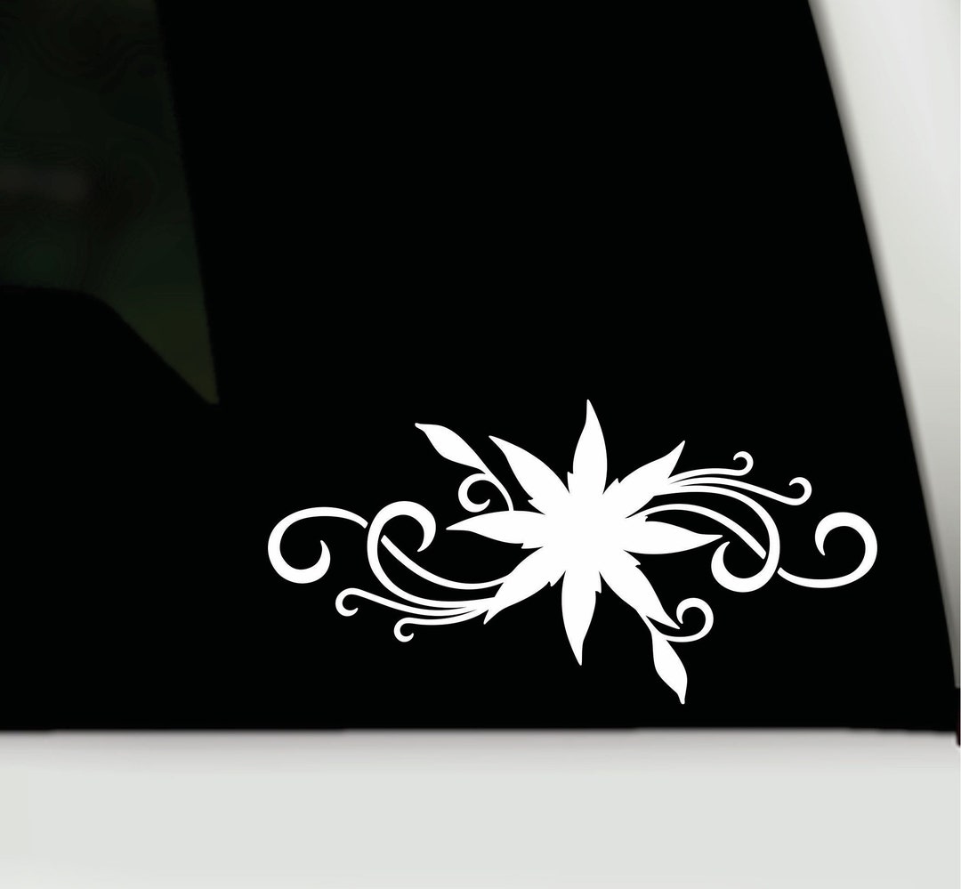 Flower Bumper Sticker | Flower Vinyl Decal | Flower Window Sticker ...