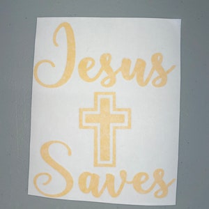 Jesus Saves Window Decal | Jesus Bumper Sticker | Jesus Saves Vinyl Car ...