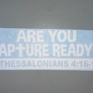 Are You Rapture Ready Bumper Sticker | Rapture Bumper Sticker ...