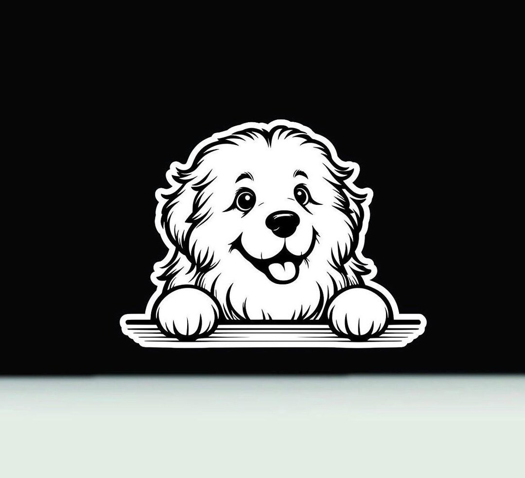 Great Pyrenees Peeking Vinyl Sticker | Great Pyrenees Dog Bumper ...