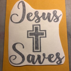 Jesus Saves Window Decal | Jesus Bumper Sticker | Jesus Saves Vinyl Car ...