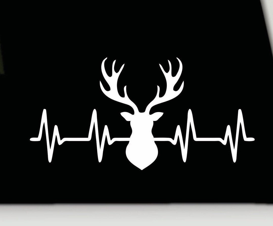 Deer Vinyl Decal Sticker Deer Heartbeat Vinyl Decal Deer - Etsy