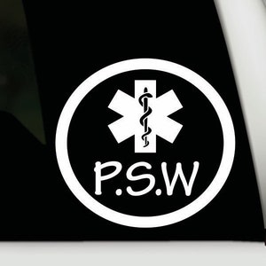 PSW Vinyl Decal | PSW Bumper Sticker | Personal Support Worker Vinyl ...