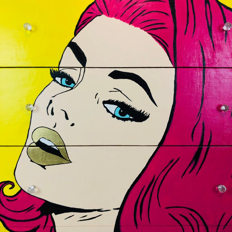 SOLD Do Not Purchase Example Hand Painted Pop Art on Mid Century Modern ...