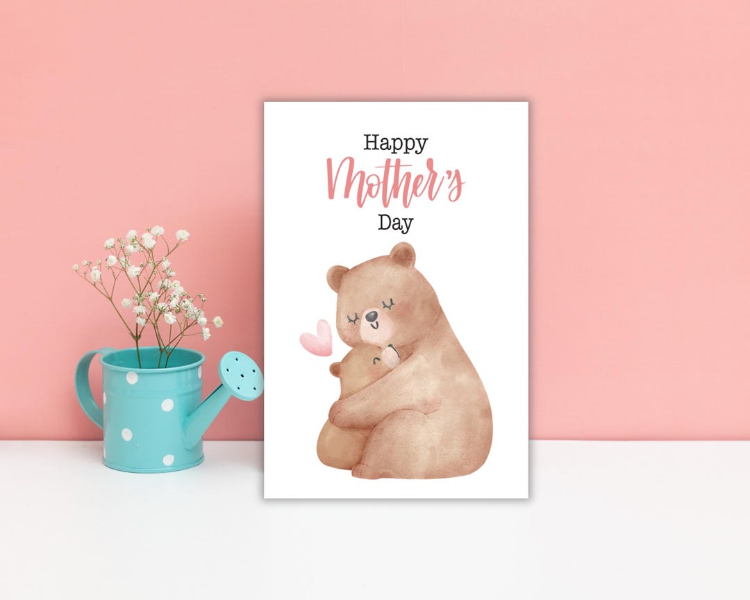 Printable Happy Mothers Day Card | Cute Bears | Digital Download ...
