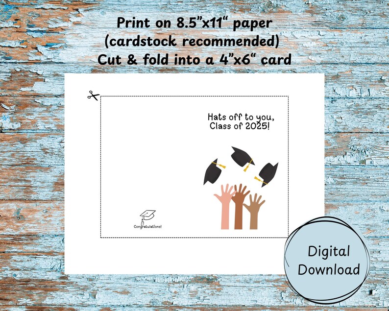 Printable Graduation Card | Graduation | Graduation Cap | Digital ...