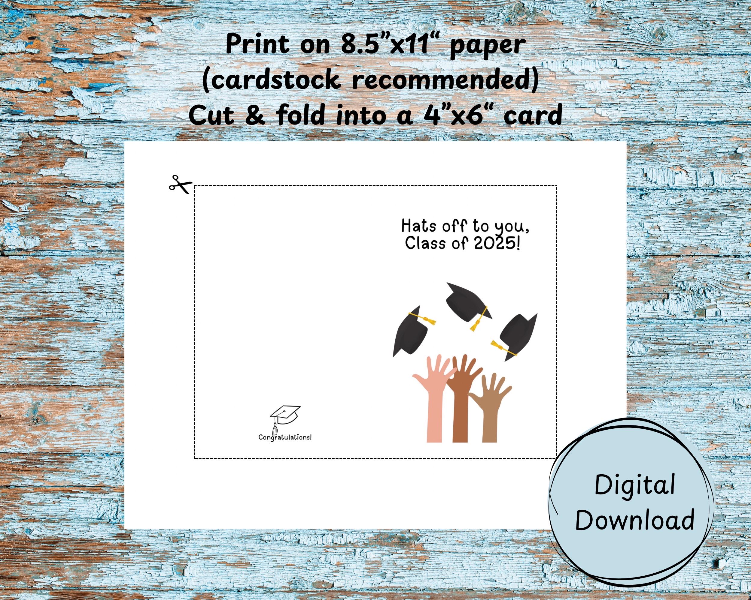 Printable Graduation Card | Graduation | Graduation Cap | Digital ...