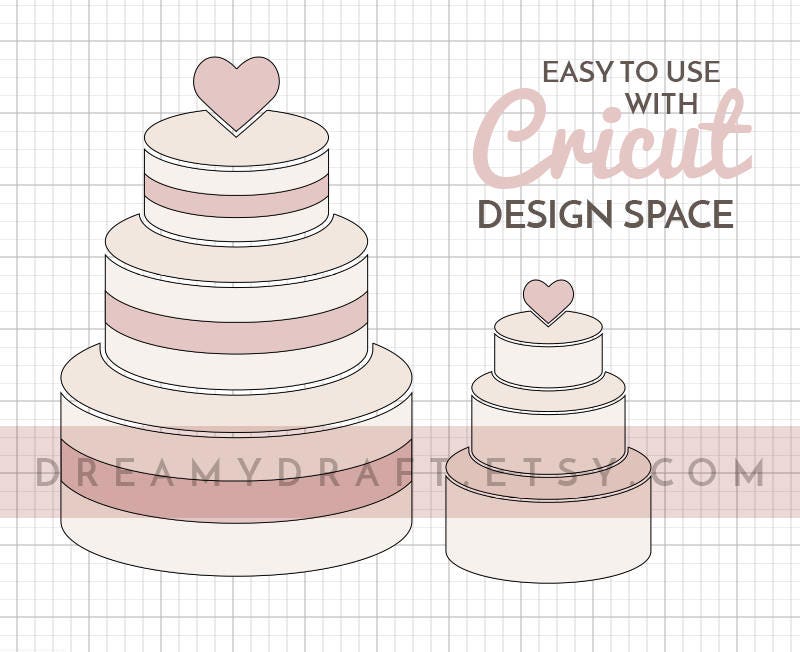 Wedding cake svg cut file wedding svg tiered cake svg | Etsy