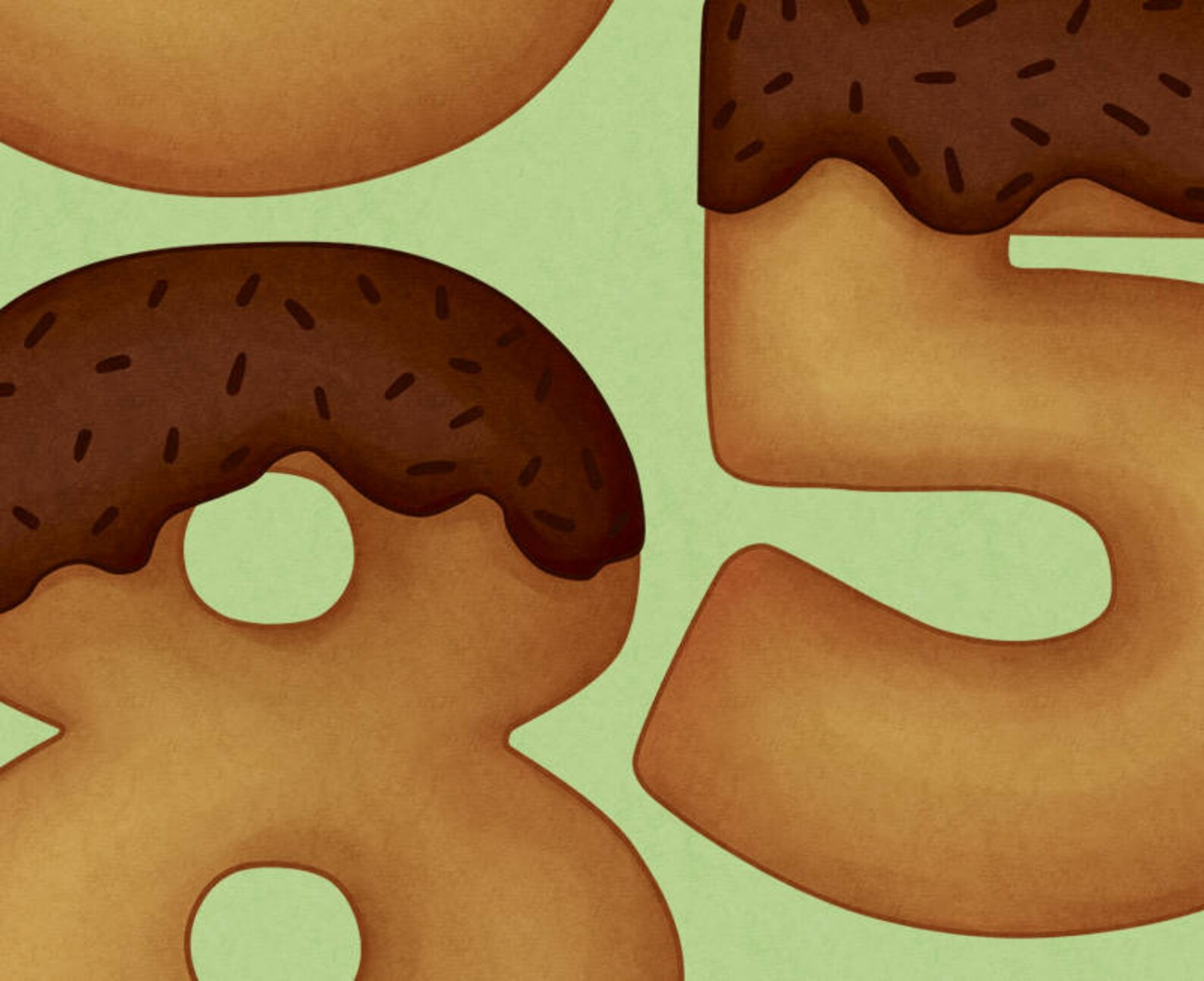 Chocolate Donut Numbers Clip Art Doughnut Font Font Clip | Etsy
