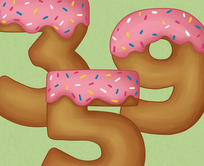 Donut Numbers Clip Art | Doughnut Font - Font Clip Art | Printable ...