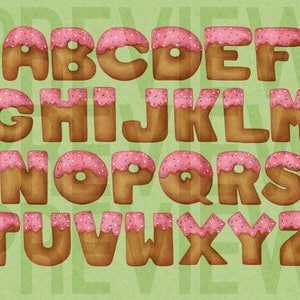 Donut Alphabet Clip Art Set | Doughnut Clip Art, Doughnut Letters ...