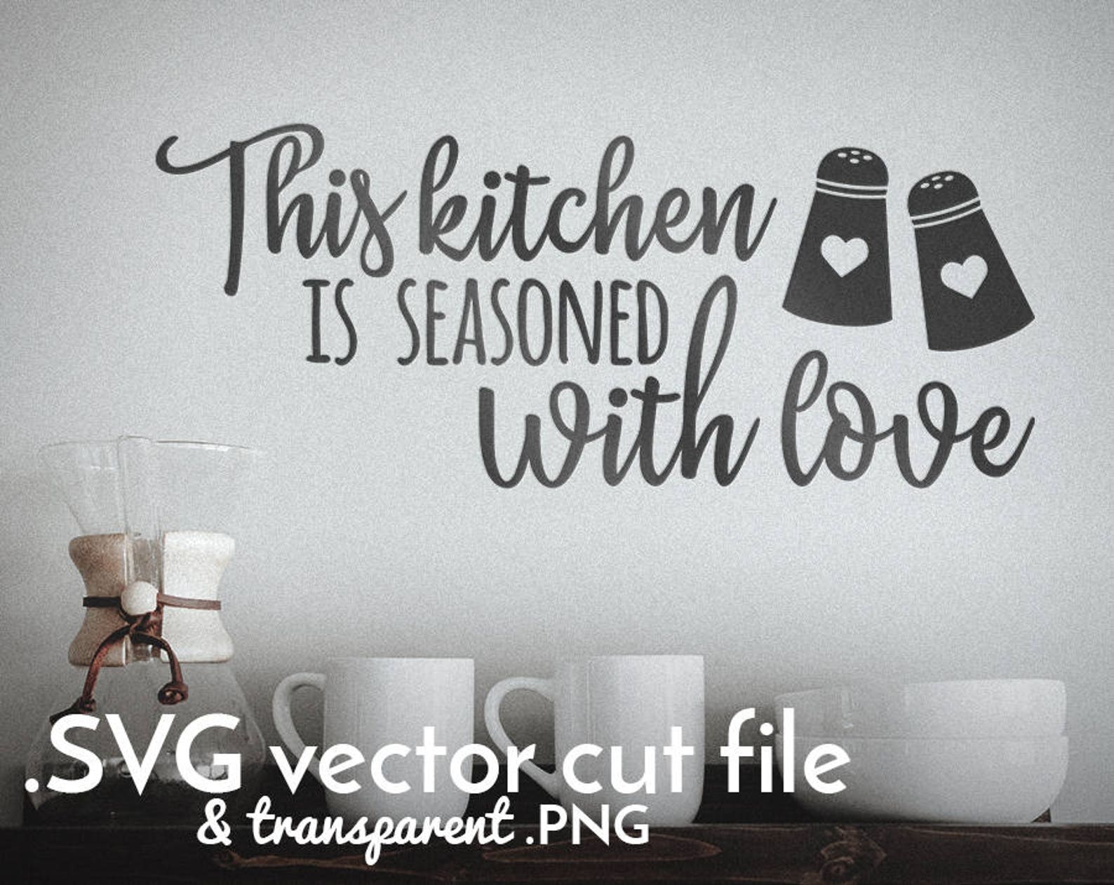 This kitchen is seasoned with love cut file Kitchen decal | Etsy