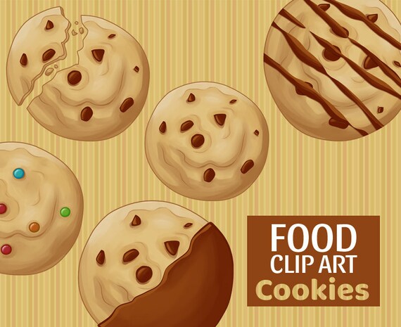 Chocolate Chip Cookie Clip Art Chocolate Cookie Cookies - Etsy