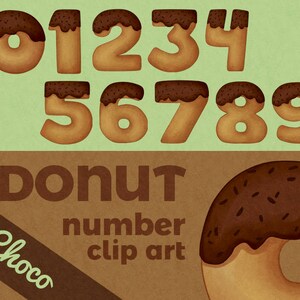 Chocolate Donut Numbers Clip Art | Doughnut Font - Font Clip Art ...