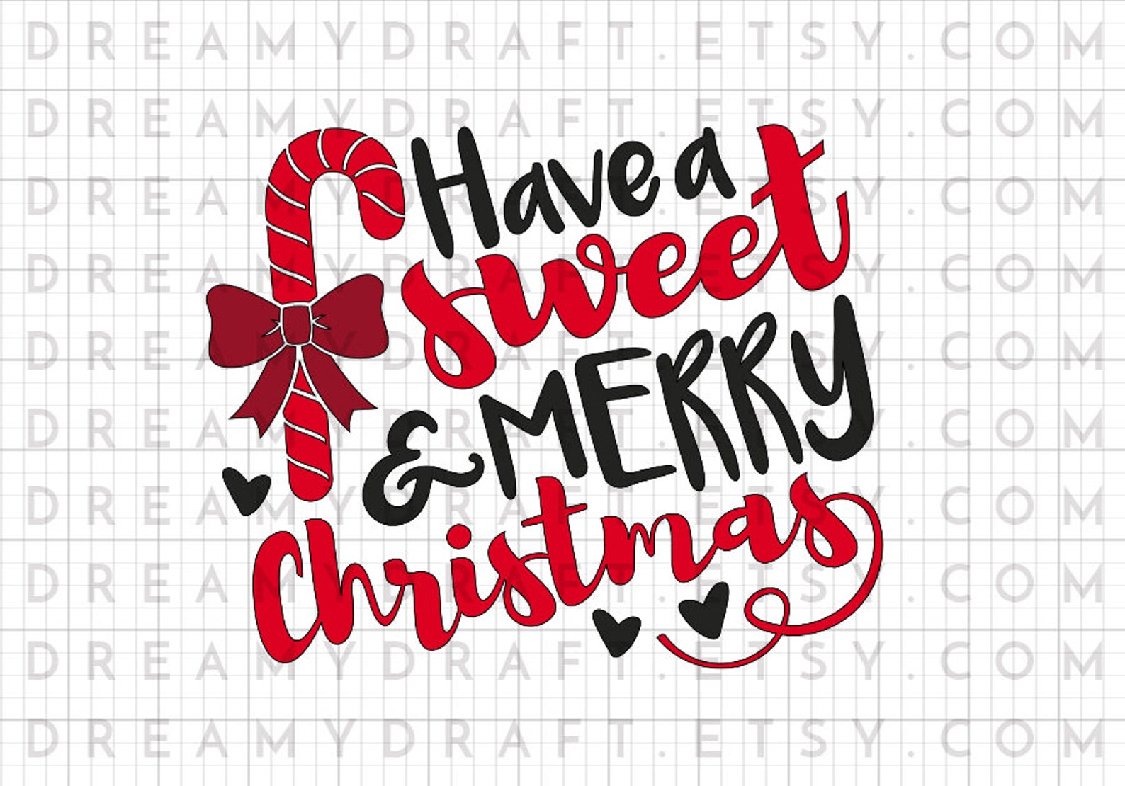 Have a Sweet & Merry Christmas Cut File Card Design - Etsy