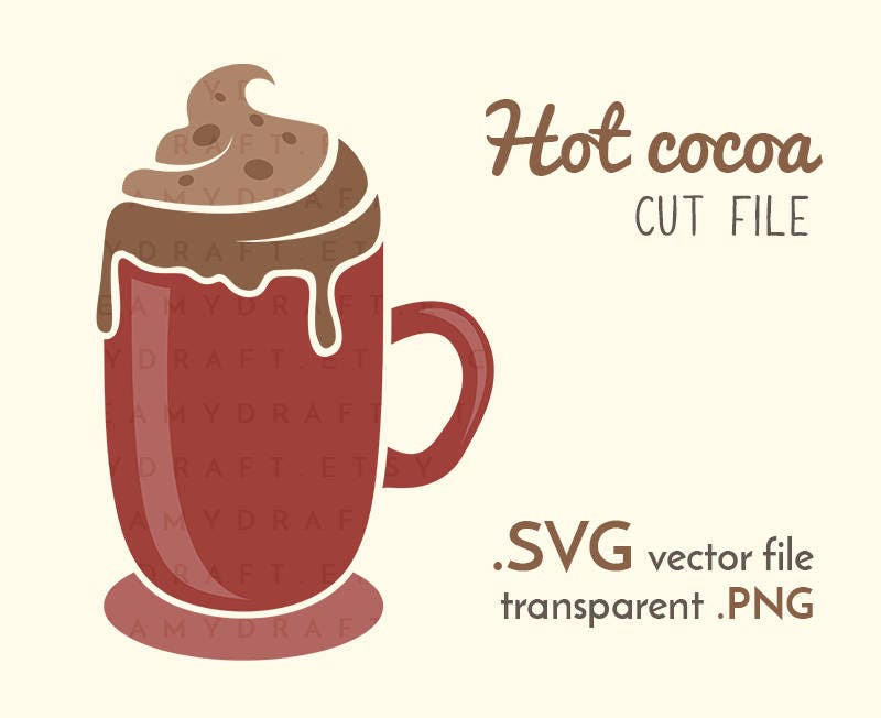 Hot Cocoa Cut File Hot Chocolate Mug Drink Winter Clip | Etsy