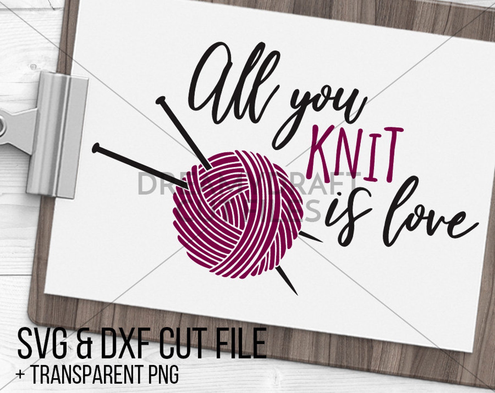 All You Knit is Love Svg Cut File Knit Svg Knitting Svg | Etsy