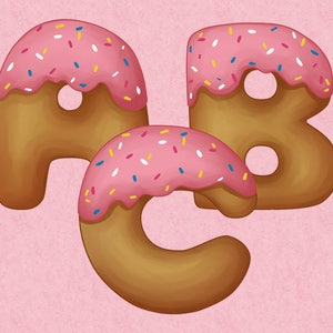 Donut Alphabet Clip Art Set | Doughnut Clip Art, Doughnut Letters ...