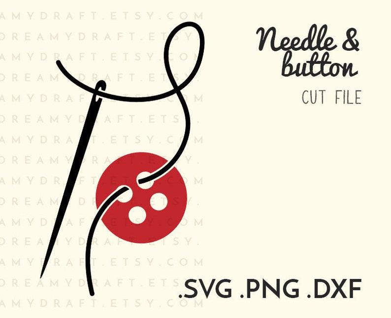 Needle & Button Svg Cut File Sew Svg Needle Svg Thread - Etsy