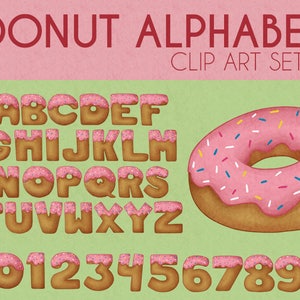 Donut Alphabet Clip Art Set | Doughnut Clip Art, Doughnut Letters ...
