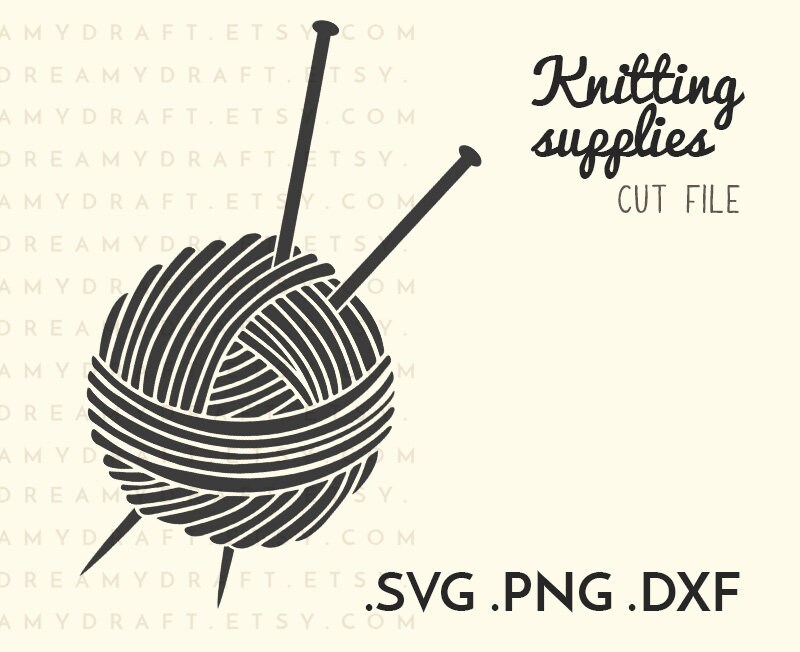 Knitting svg cut file knitting needle svg thread svg | Etsy