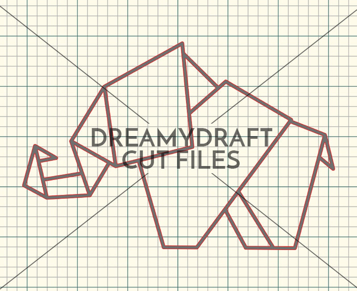 Geometric Elephant SVG Cut File Origami Svg Minimalism Svg | Etsy