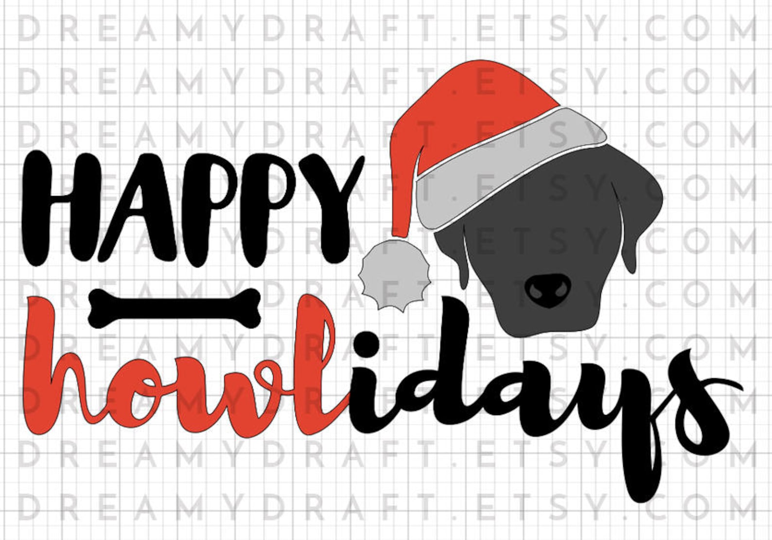 Happy Howlidays Cut File Dog Gift Label Christmas Card | Etsy