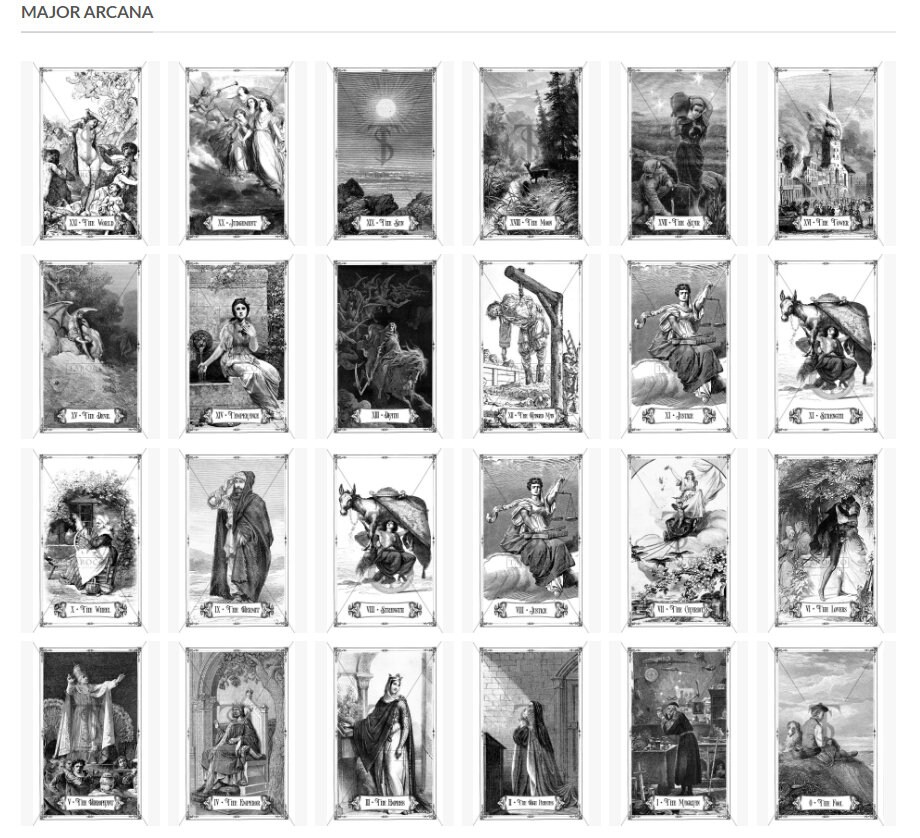 Victorian Era Tarot Cards - Printable Cards