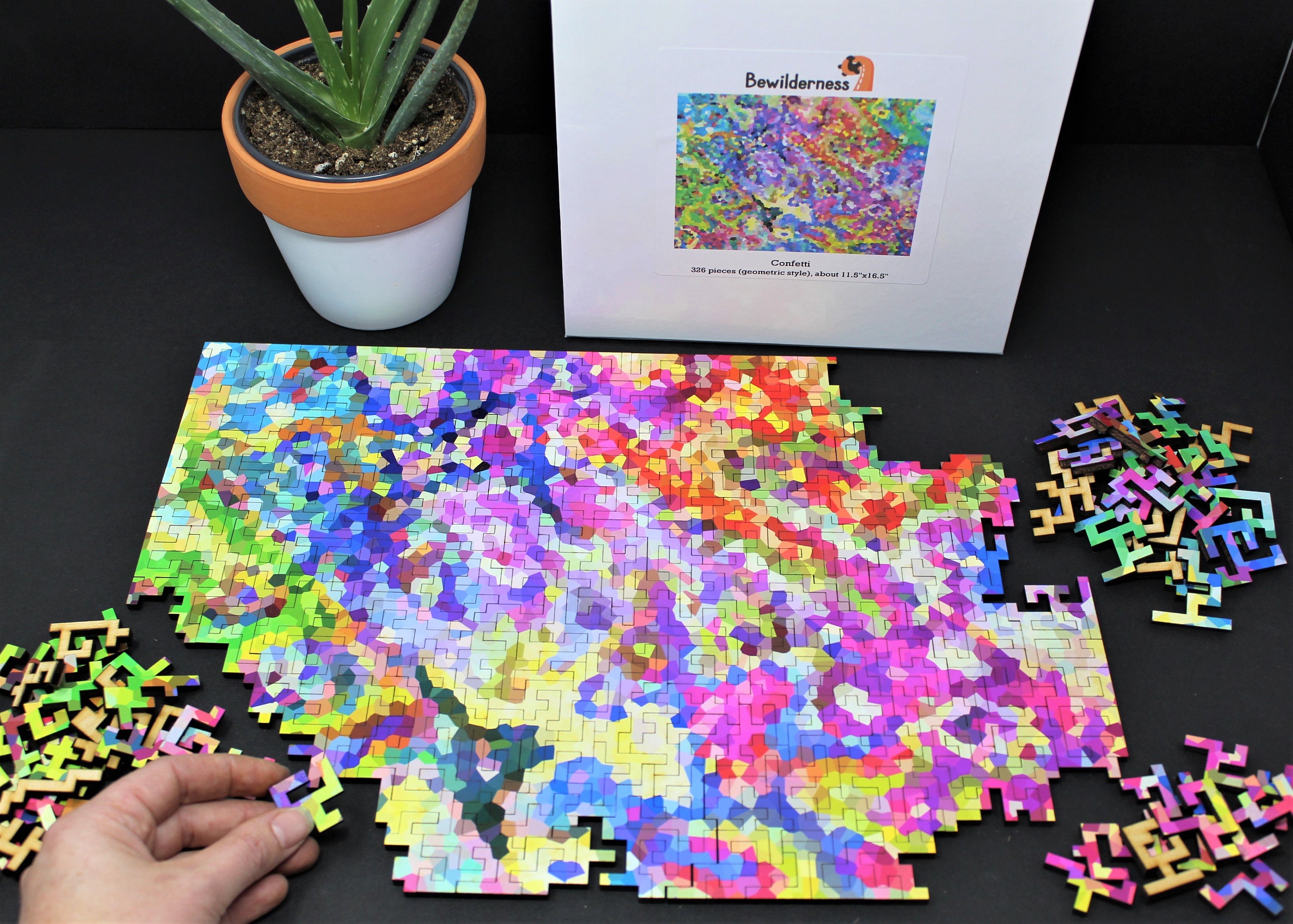 Abstract Geometric Wooden Jigsaw Puzzle Original Laser Cut | Etsy