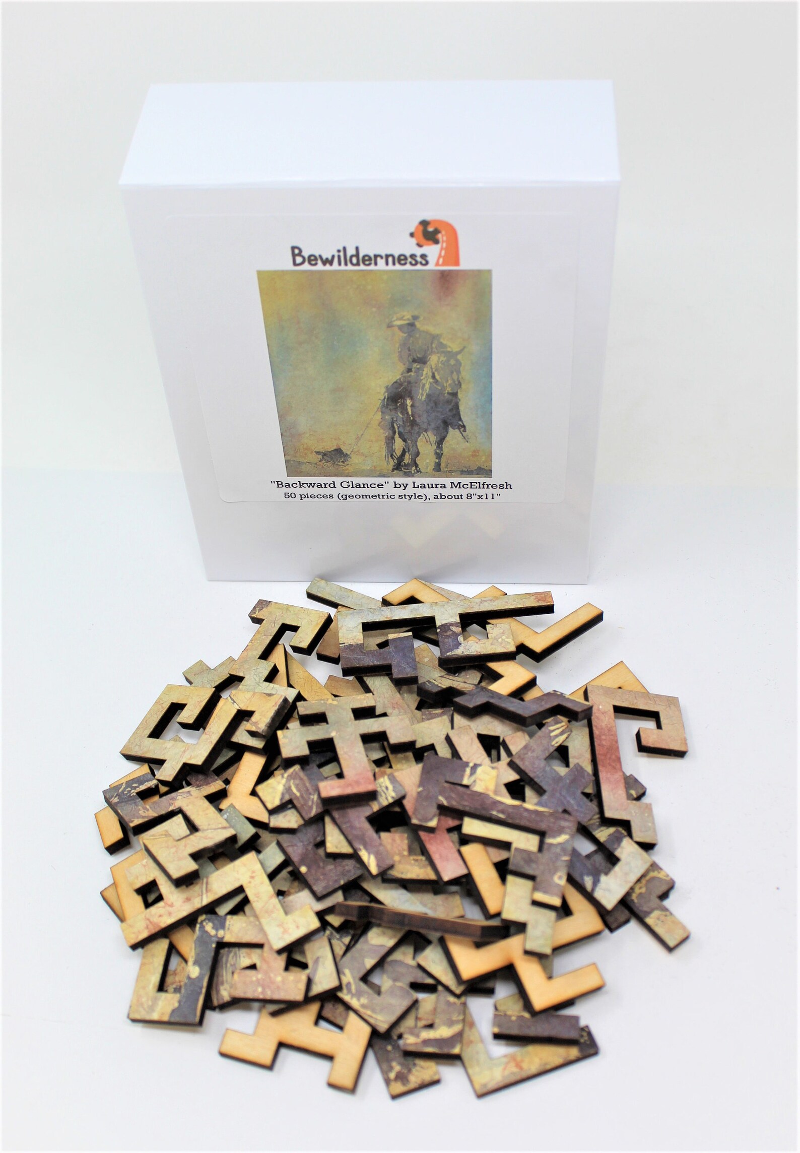 Cowboy Wooden Jigsaw Puzzle Original Geometric Wood Laser | Etsy