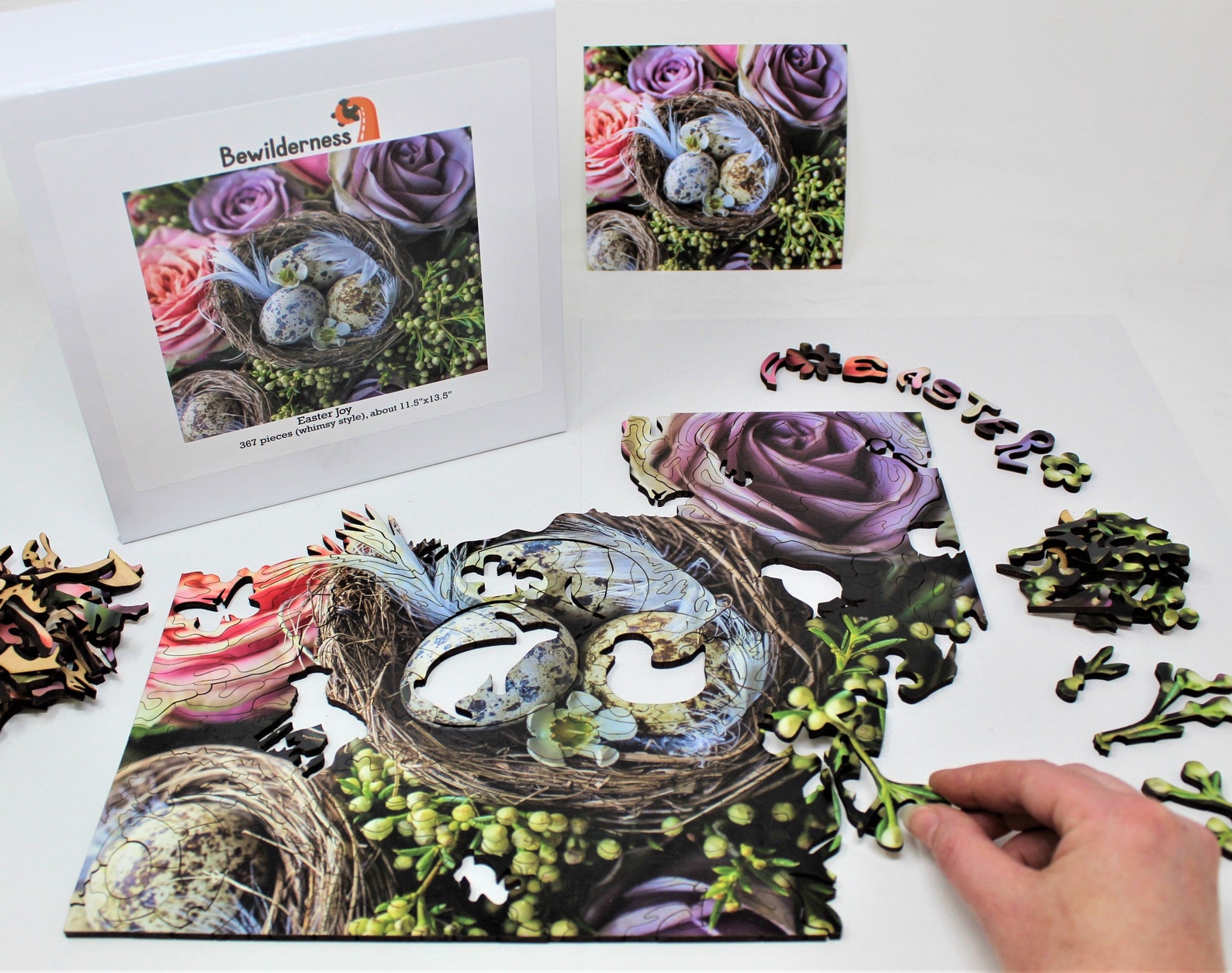 Easter Joy Wooden Jigsaw Puzzle for Adults Spring Whimsy Cut | Etsy