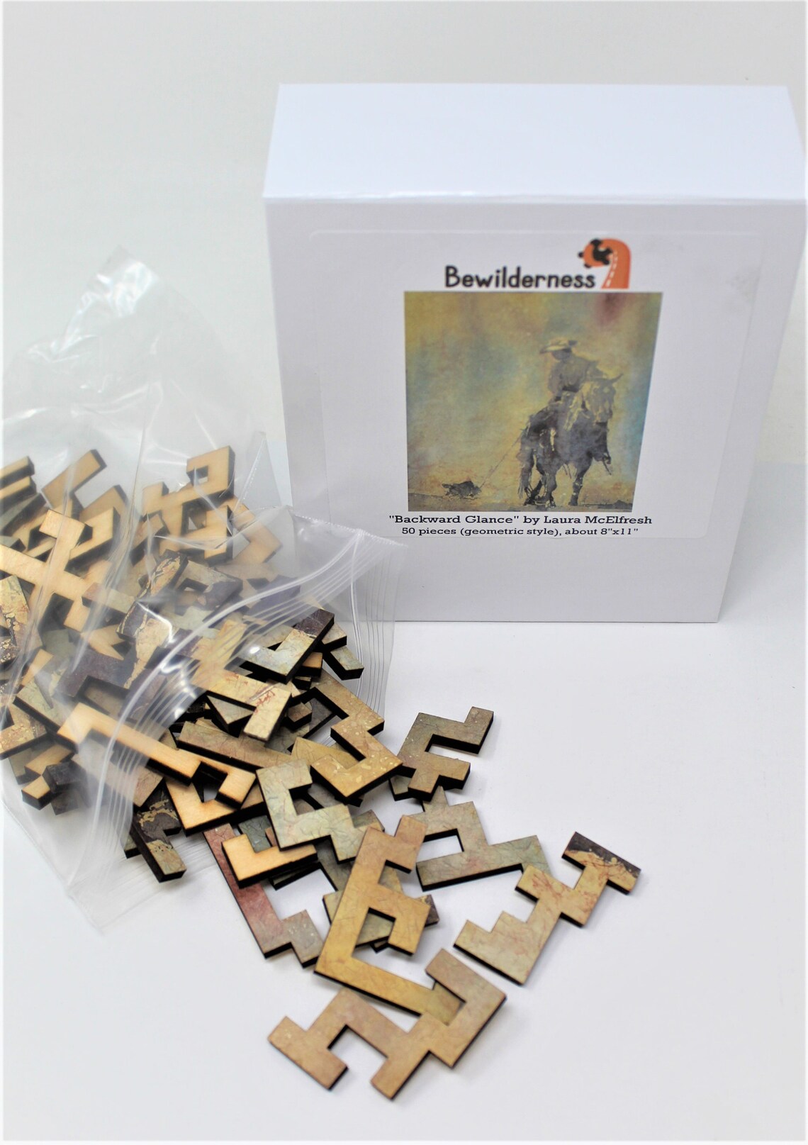 Cowboy Wooden Jigsaw Puzzle Original Geometric Wood Laser | Etsy