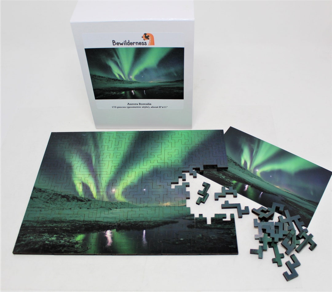 Aurora Borealis Puzzle 173 Piece Wooden Jigsaw northern Lights Puzzle ...