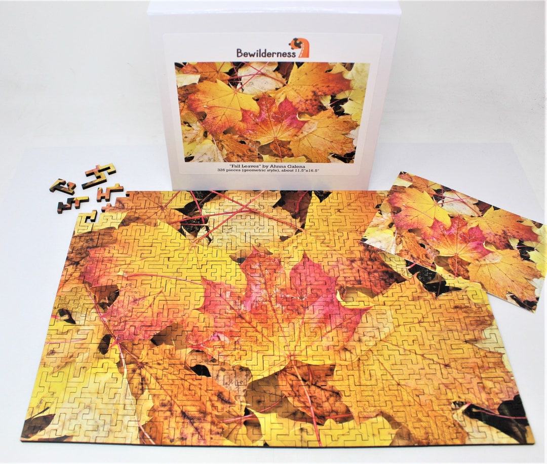 Fall Leaves Wooden Jigsaw Puzzle - 326 Pieces - Original Geometric ...