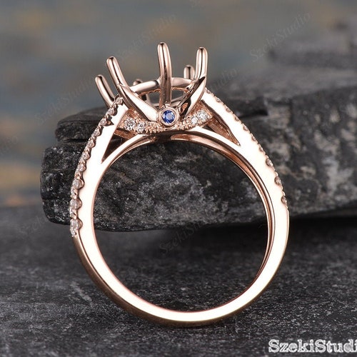 Diamond Ring Setting Custom Ring Setting Semi Mounting Rose - Etsy