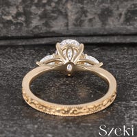 Vintage Inspired Engagement Ring Cathedral Setting Filigree Art Deco ...