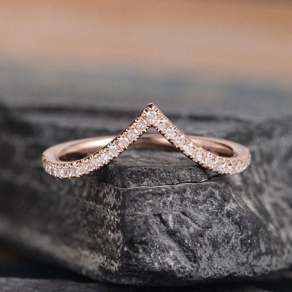 Gold Chevron Wedding Band - Etsy