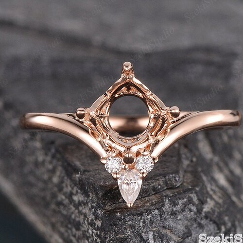 Custom Ring Setting White Gold Semi Mount Diamond Ring Setting - Etsy