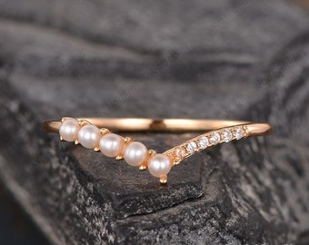 Pearl Wedding Band - Etsy