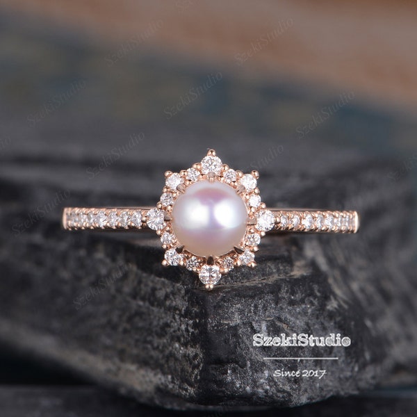 Pearl Engagement Ring - Etsy